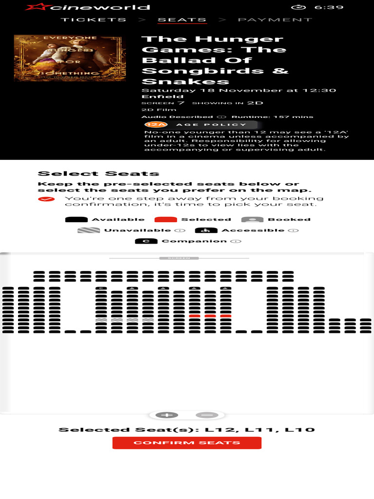 Cineworld - Select Seats | PDF