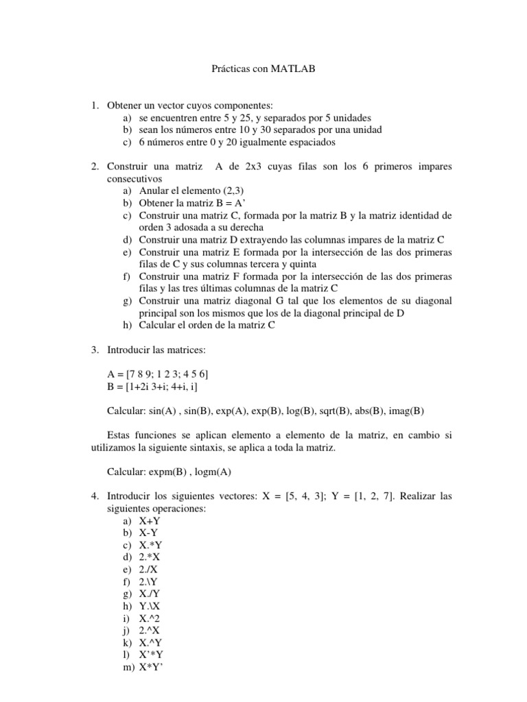 Ejercicios Matlab | PDF