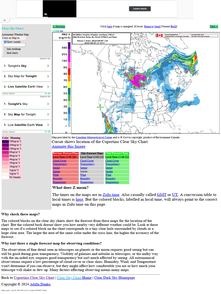 Cupertino Clear Sky Chart Overview | PDF | Sky | Humidity