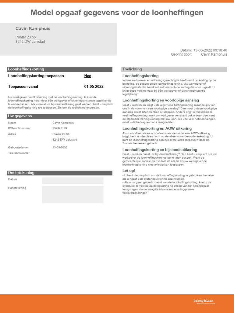 Wage Tax Declaration | PDF