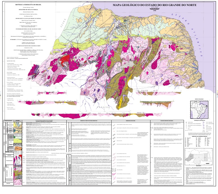Mapa Geológico do Estado do Rio Grande do Norte | PDF | Bacia ...