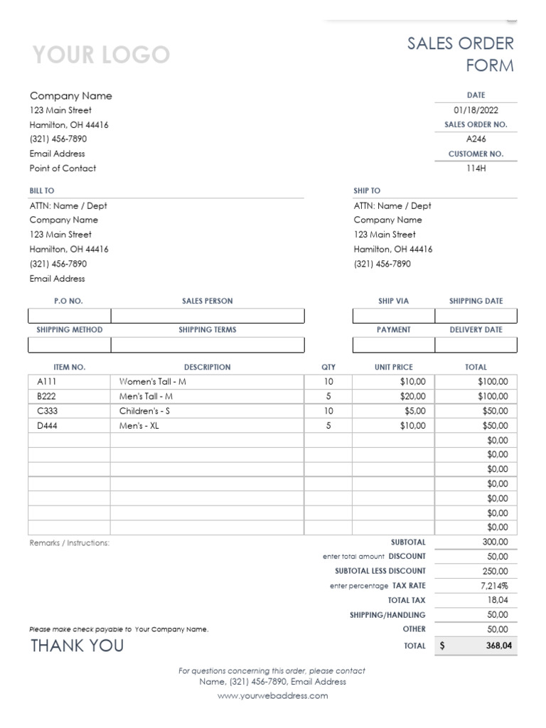 IC Sales Order Form Template 10543 | PDF | Market (Economics) | Payments
