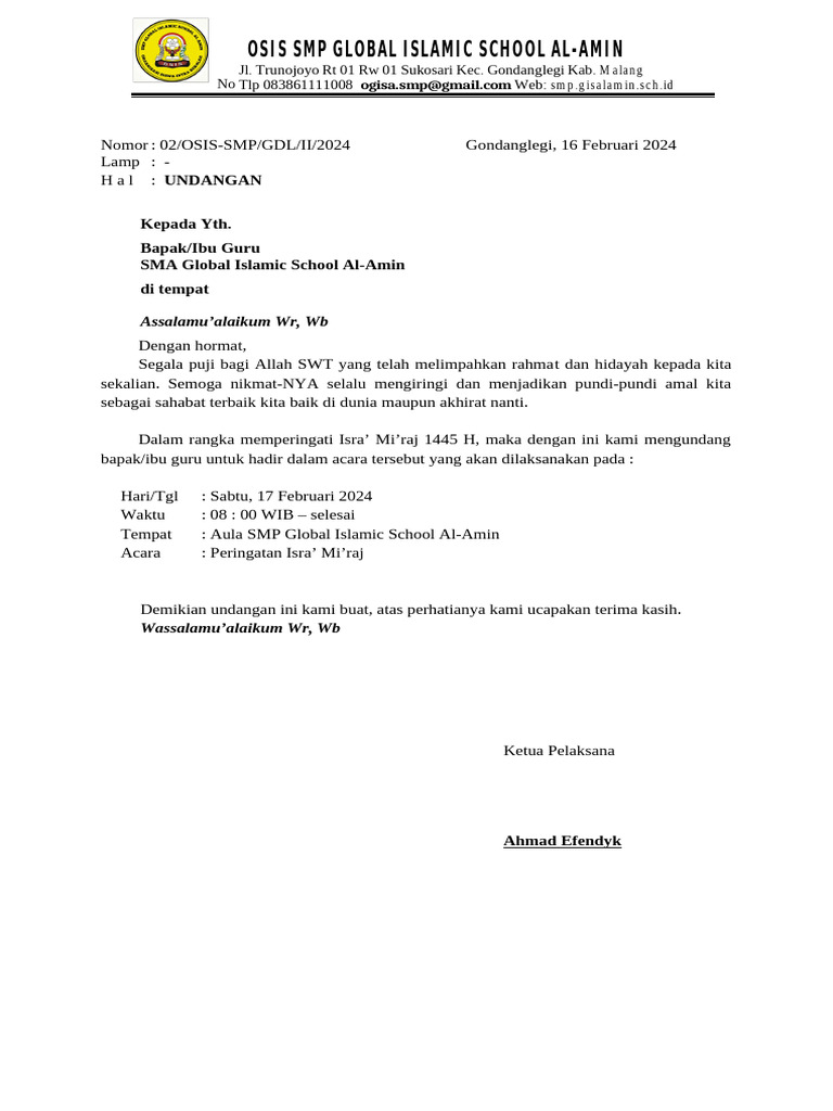 Undangan Osis | PDF