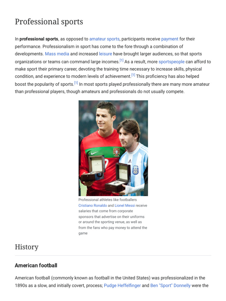 Professional Sports - Wikipedia | PDF | Cost Of Living | Sports Leagues