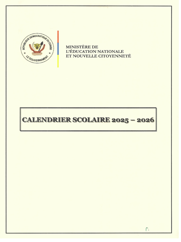 Calendrier Scolaire 2025-2026 | PDF