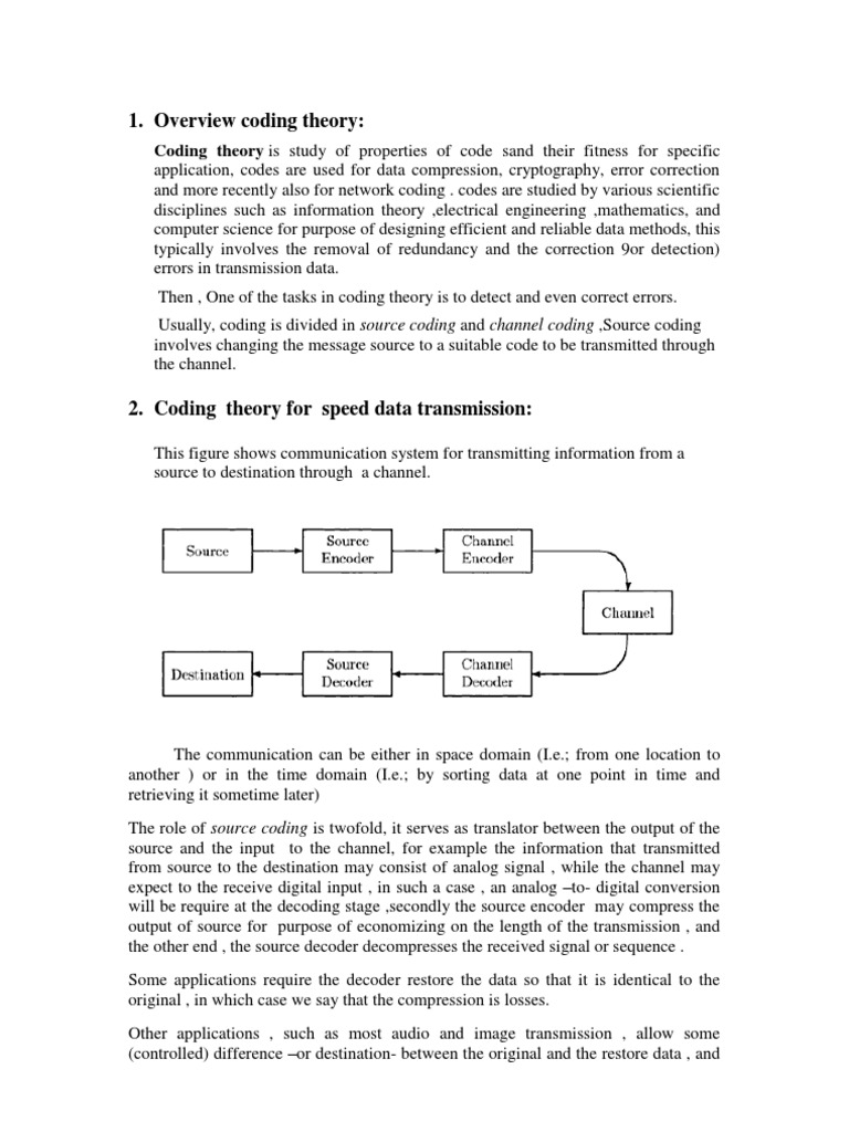 Overview Coding Theory | PDF | Computers | Technology & Engineering