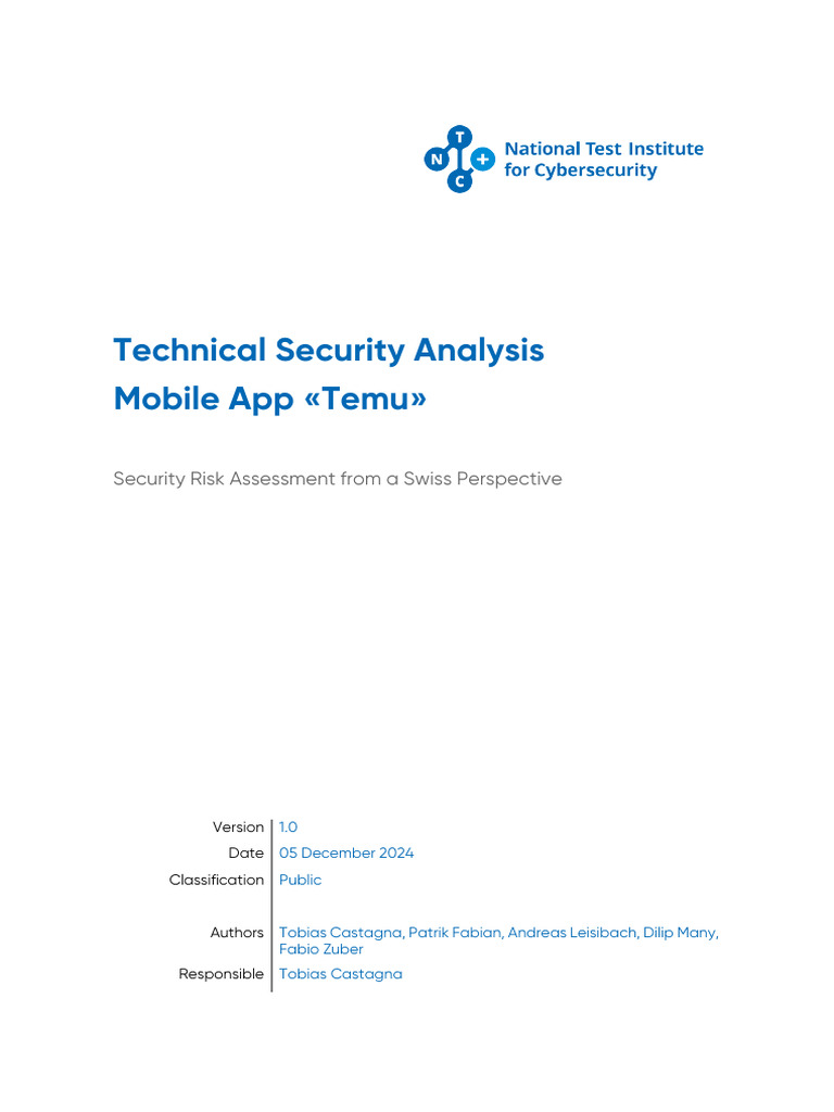 Temu Security Analysis NTC en | PDF | Mobile App | Java Script