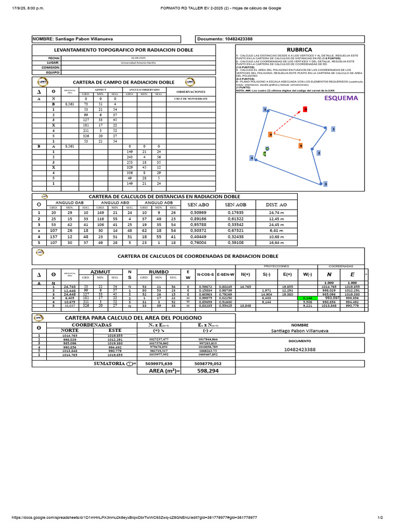 FORMATO RD TALLER EV 2-2025 (2) - Hojas de Cálculo de Google | PDF