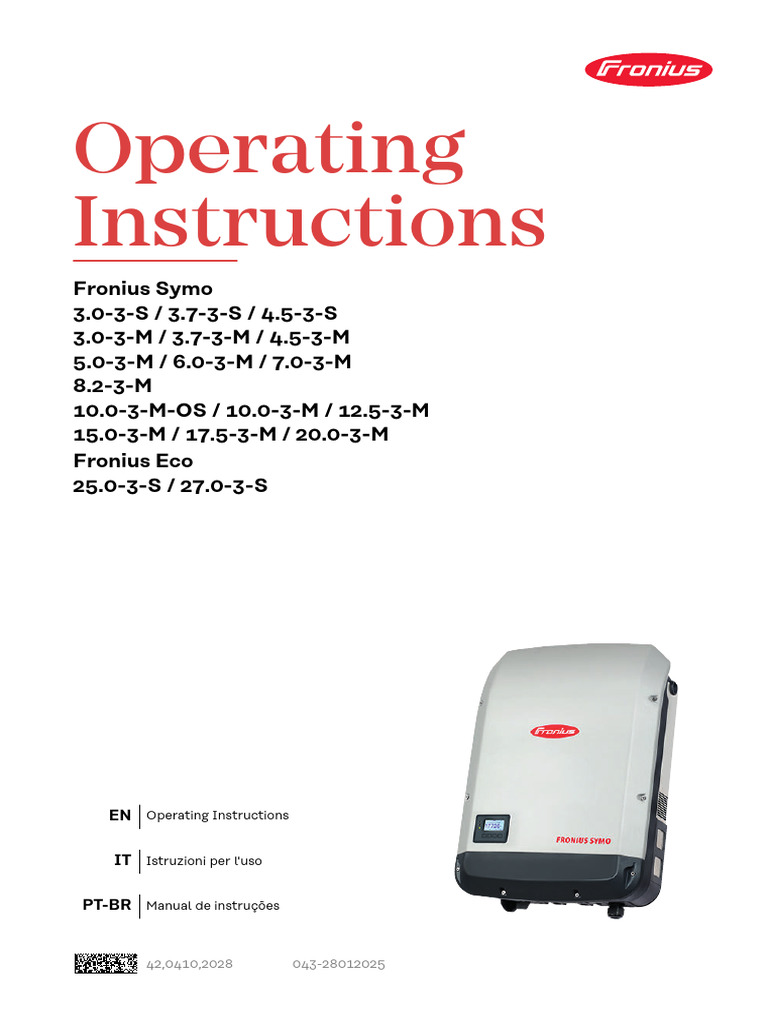 Fronius Symo & Eco Inverter Manual | PDF | Power Inverter ...