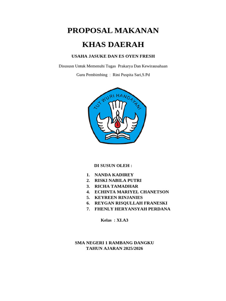 Proposal Makanan Nanda | PDF