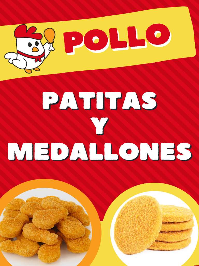 Flyer Comida Pollos Moderno Con Fotos Rojo y Amarillo | PDF
