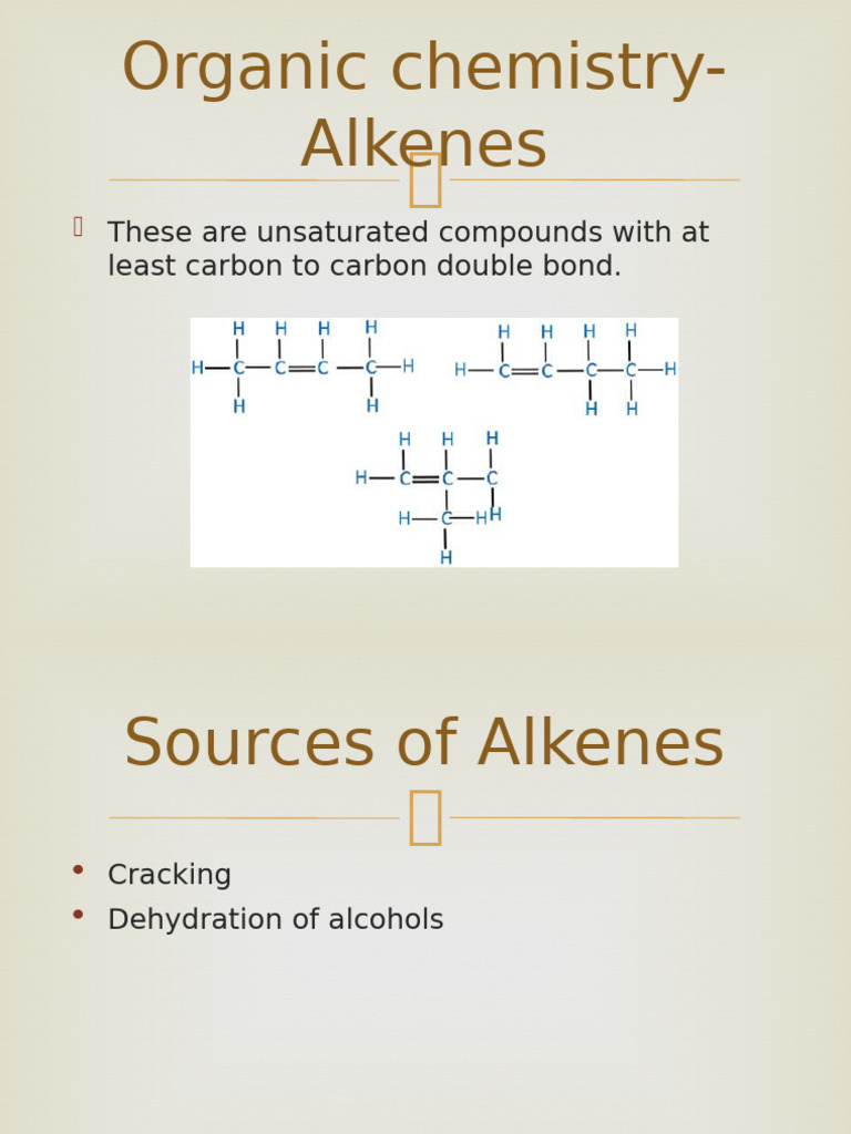 Organic Chemistry - Alkenes | PDF | Alkene | Alkane