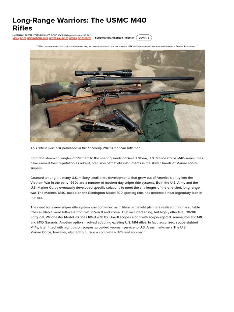 Long-Range Warriors - The USMC M40 Rifles - An Official Journal of The ...