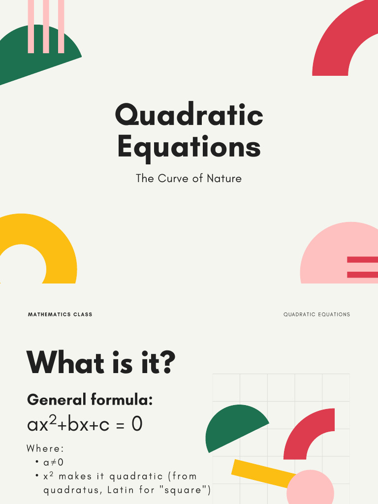 Quadratic Equation | PDF