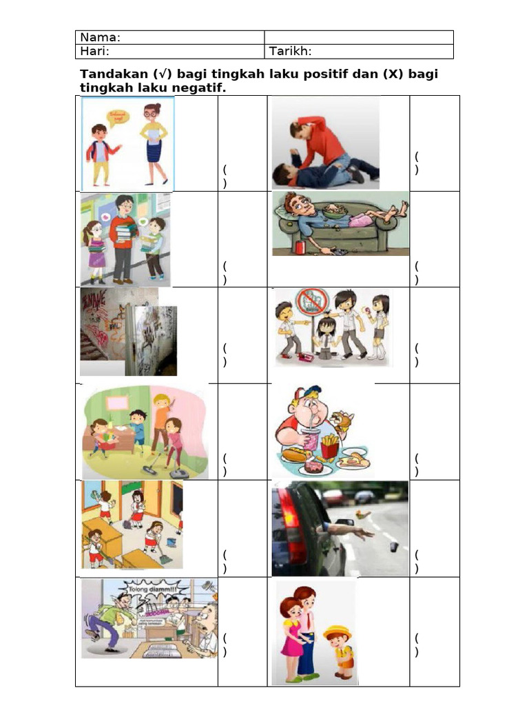 4.1.1 Mengenal Pasti Tingkah Laku Positif Dan Negatif | PDF