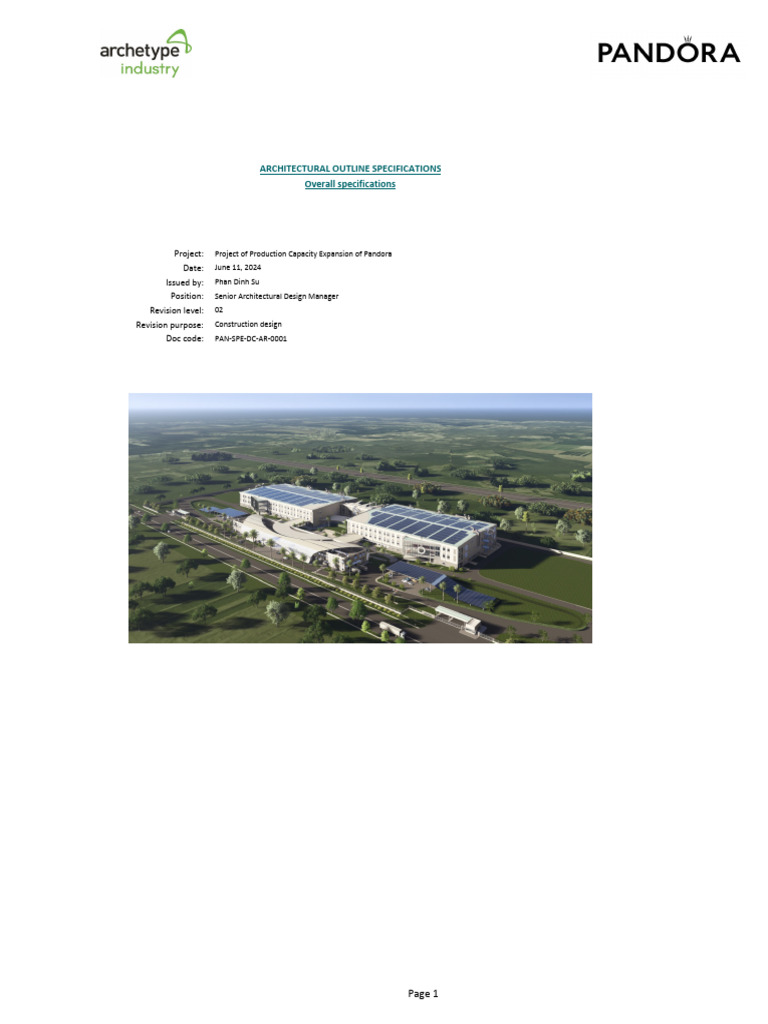 PAN SPE DC AR GE AR 0001 02 Architectural Outline Specifications | PDF ...