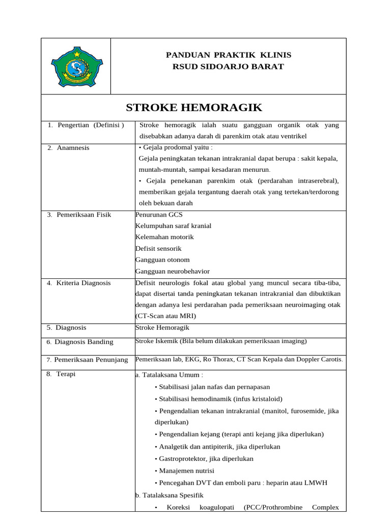 Patofisiologi Stroke Hemoragik | PDF
