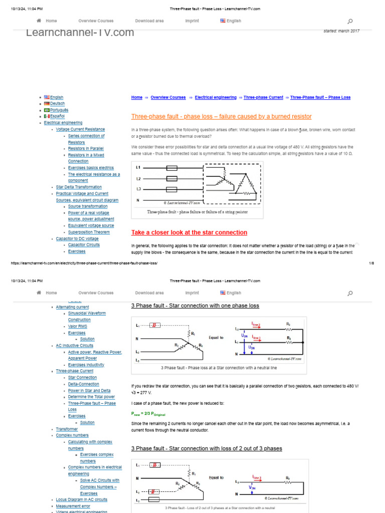 Three-Phase Fault - Phase Loss | PDF | Ac Power | Resistor
