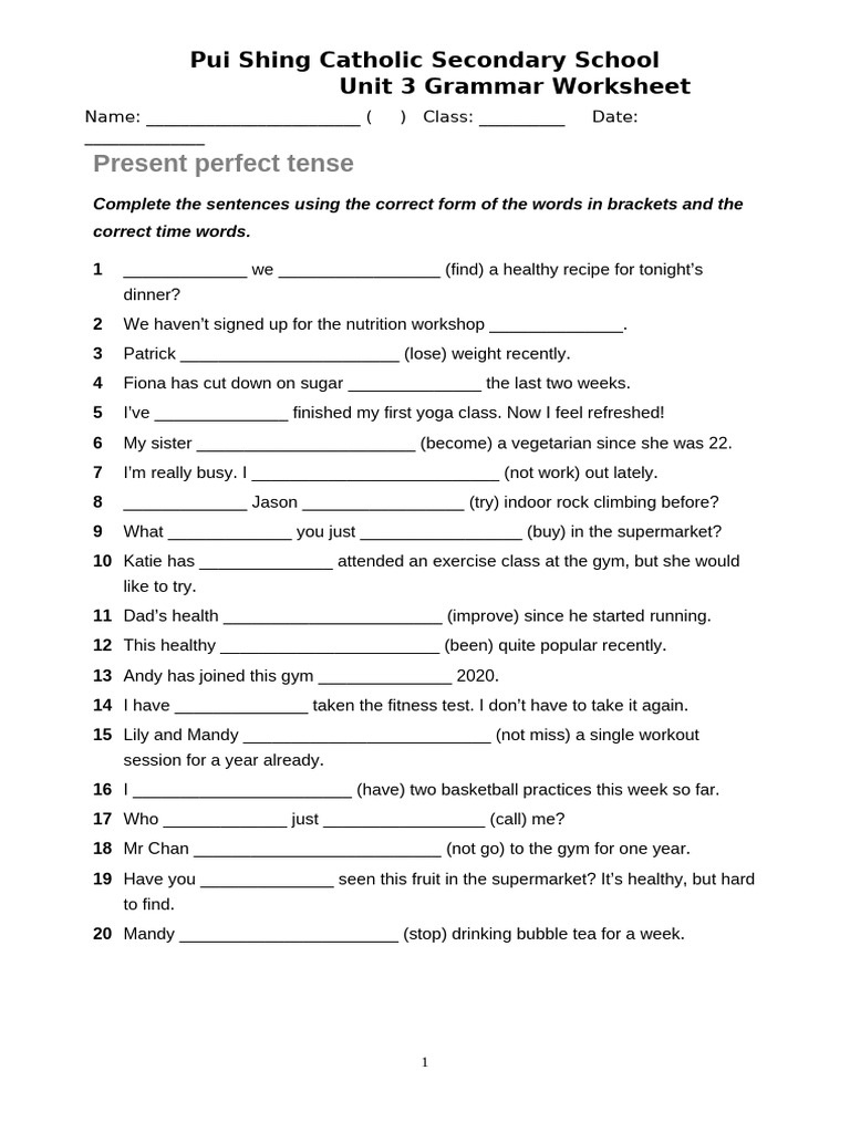 Unit 3 Grammar - Core | PDF | Sleep | Physical Fitness