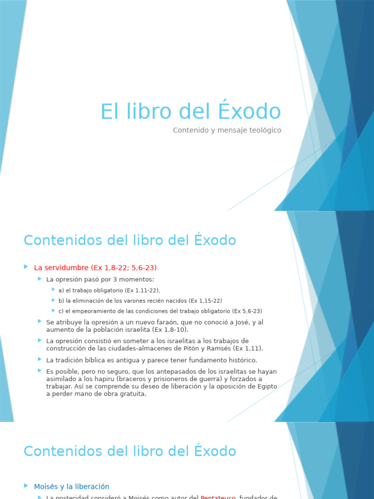 Análisis Teológico Del éxodo Pdf Libro Del éxodo Moisés
