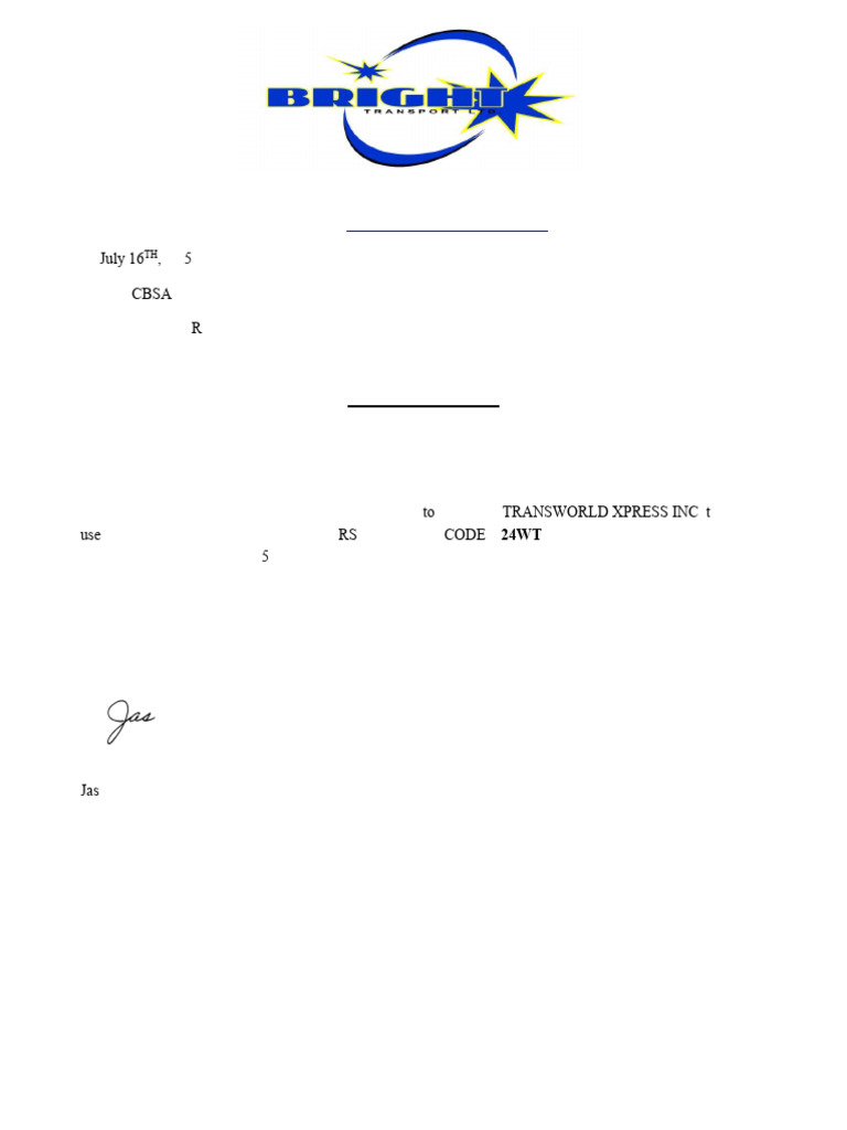 Authorization for PARS Use by Carrier | PDF