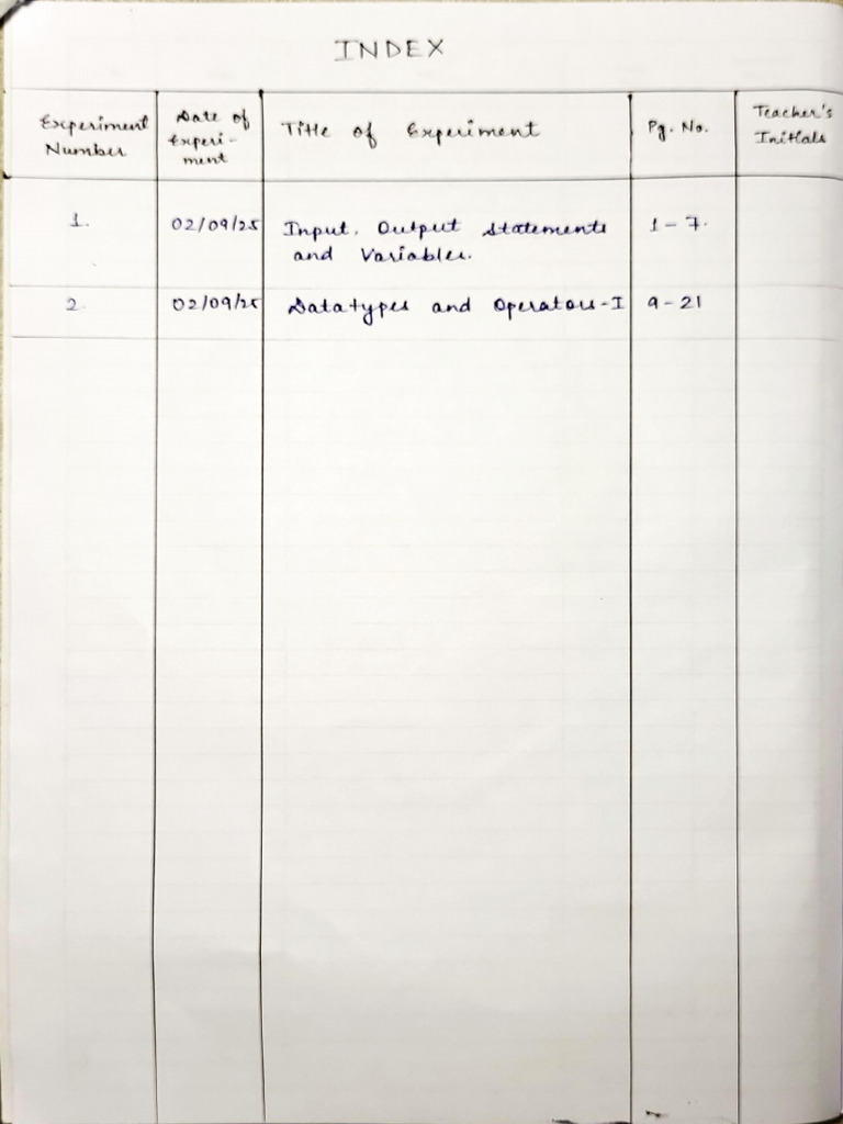 PPS EXP 1 and EXP 2 | PDF