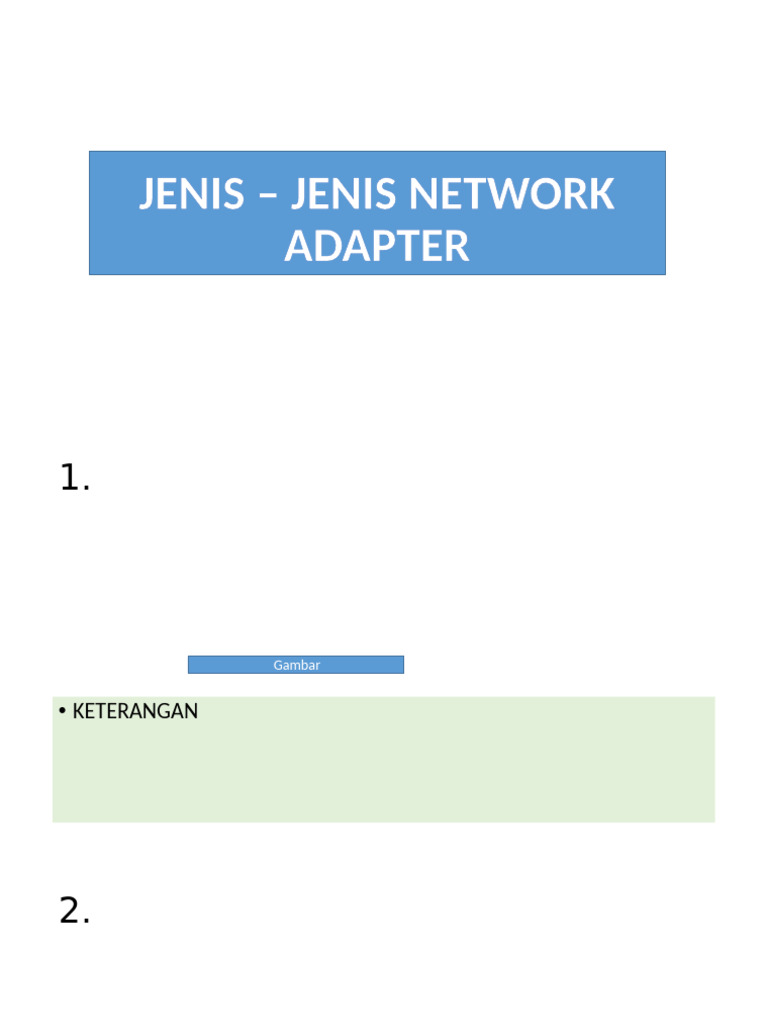 Jenis - Jenis Network Adapter | PDF