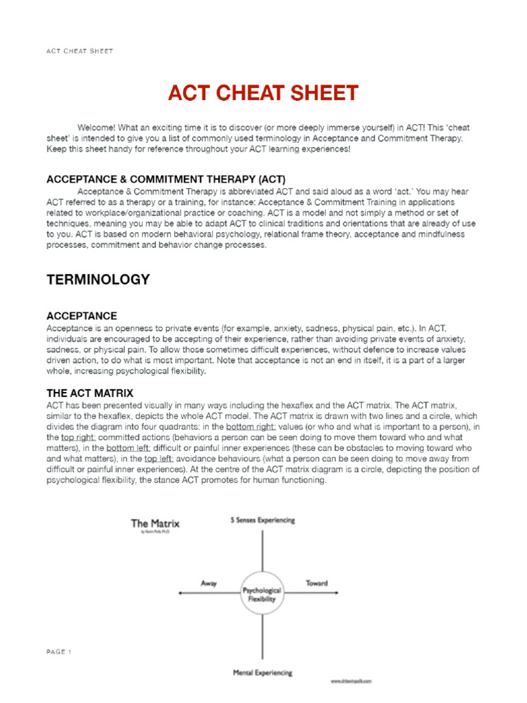 ACT Cheat Sheet | PDF
