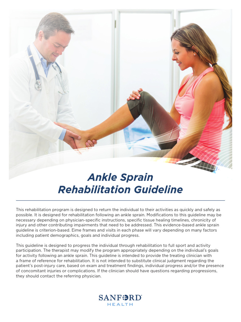 Flyer Ankle Sprain Rehabilitation PT Guideline | PDF | Ankle | Physical ...