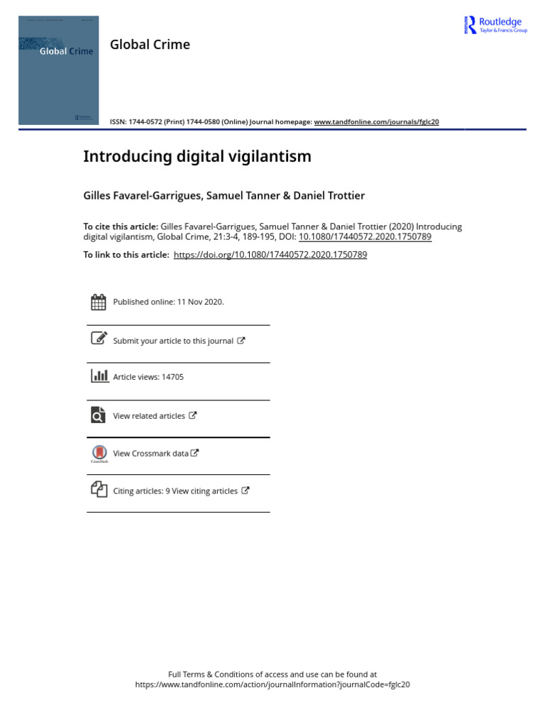 Understanding Digital Vigilantism | PDF | Pedophilia | Criminology