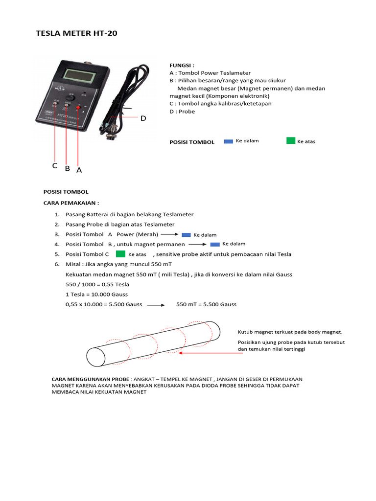 Panduan Penggunaan Teslameter HT-20 | PDF