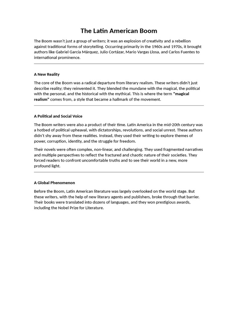 The Latin American Boom Explained | PDF