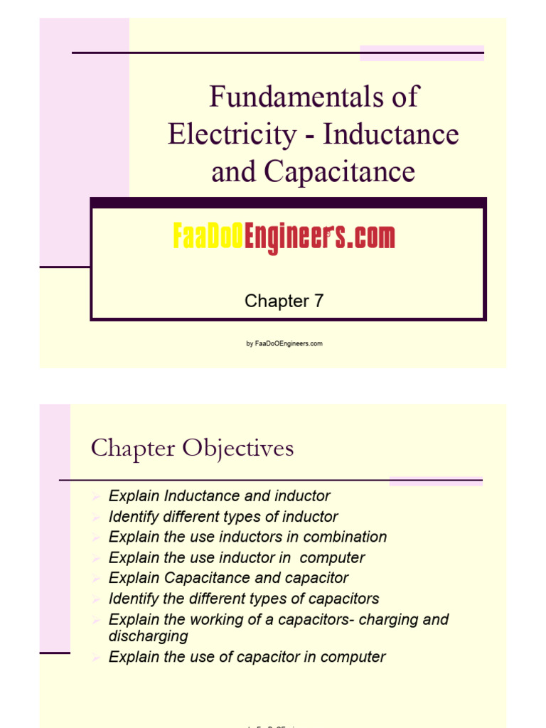 Fundamentals of Electricity - Inductance and Capacitance | PDF | Capacitor | Capacitance