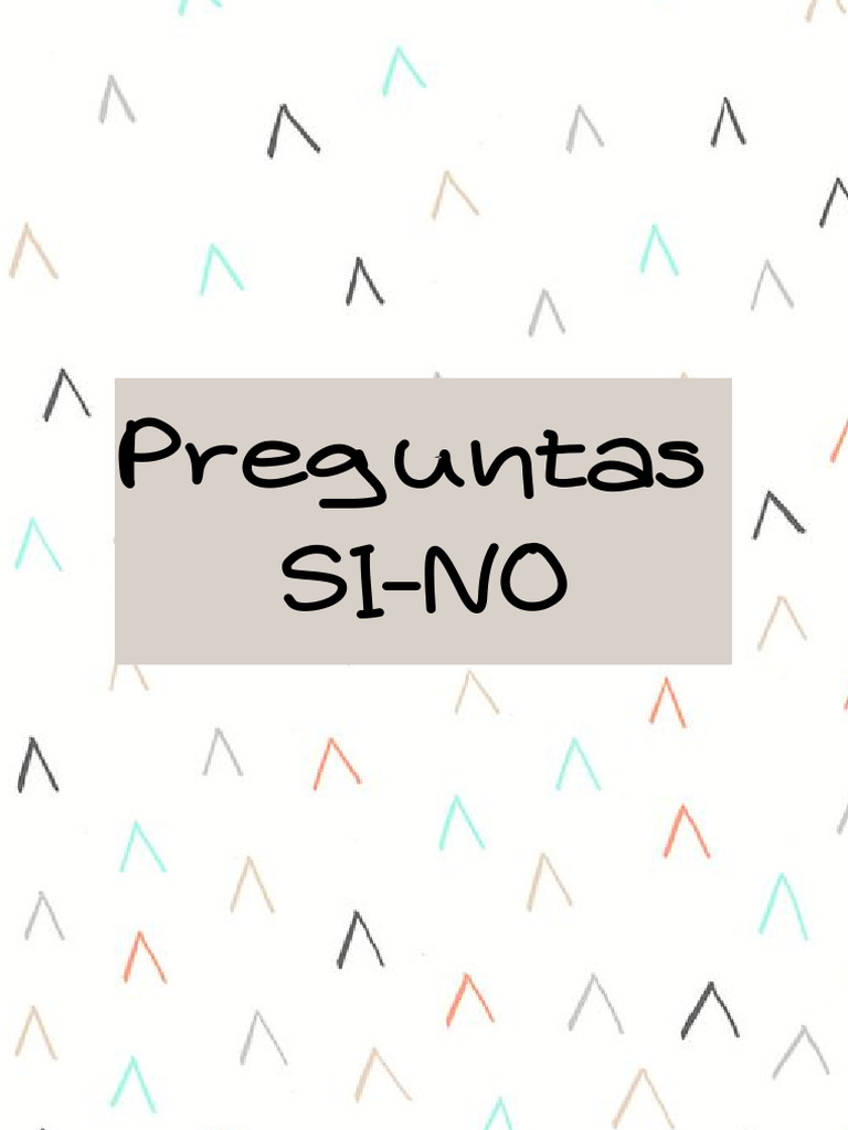 Juego de Preguntas SI-NO para Niños | PDF