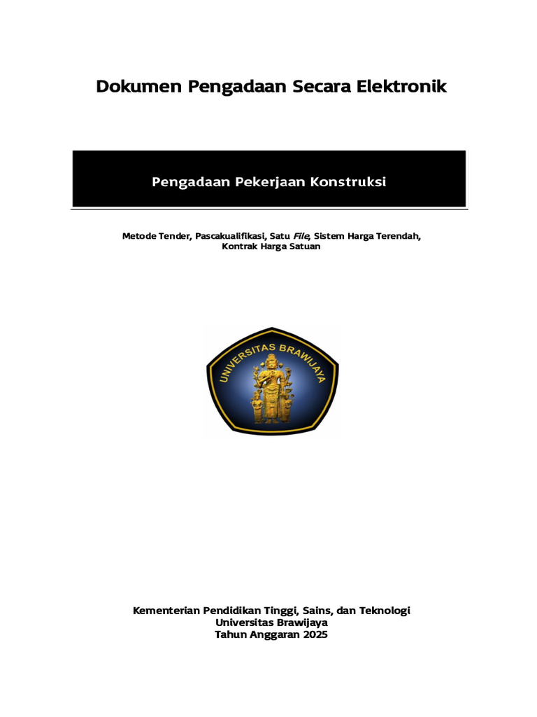 Dokumen Pengadaan Konstruksi 2025 | PDF