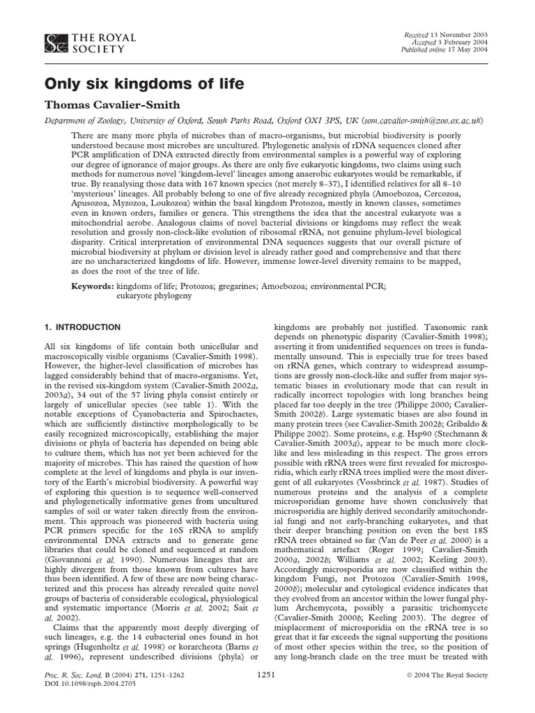 Understanding Six Kingdoms of Life | PDF | Eukaryotes | Organisms