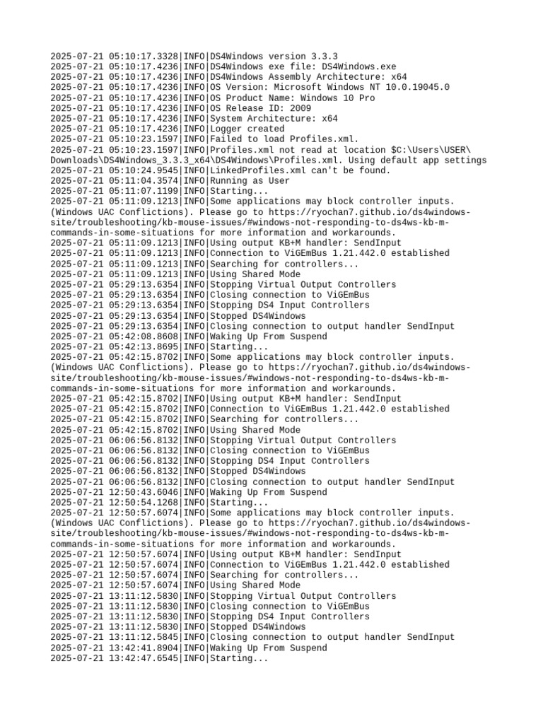 Ds4windows Log 20250721.1 | PDF | Windows Nt | Software