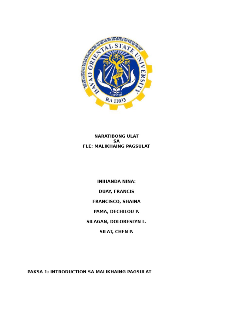 Naratibong Ulat Pangkat 1 | PDF