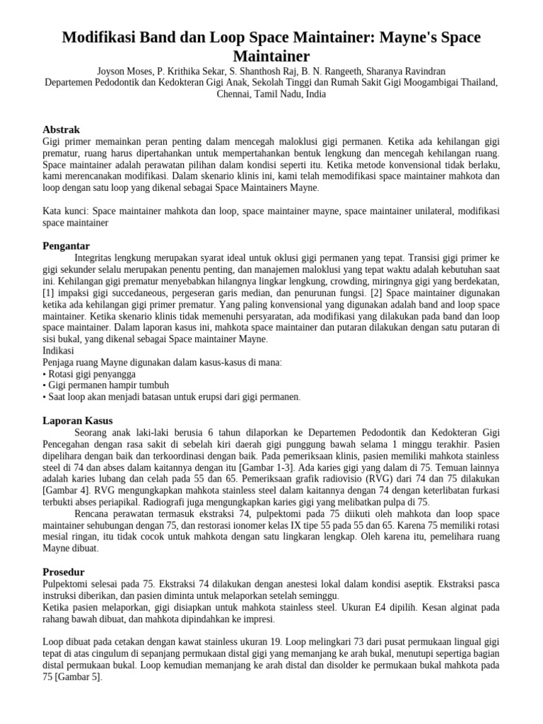 (Translate) Modified Band and Loop Space Maintainer | PDF