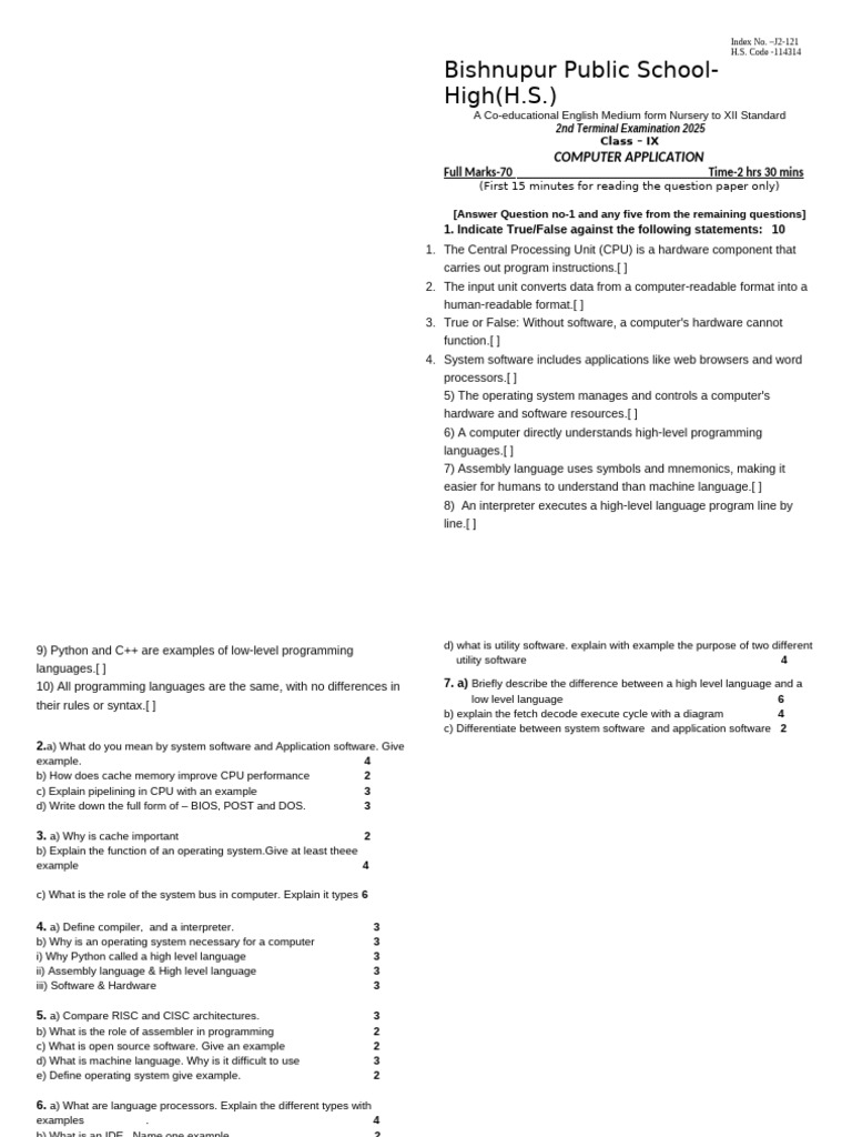 Class Ix Computer Application | PDF | Central Processing Unit | Assembly Language