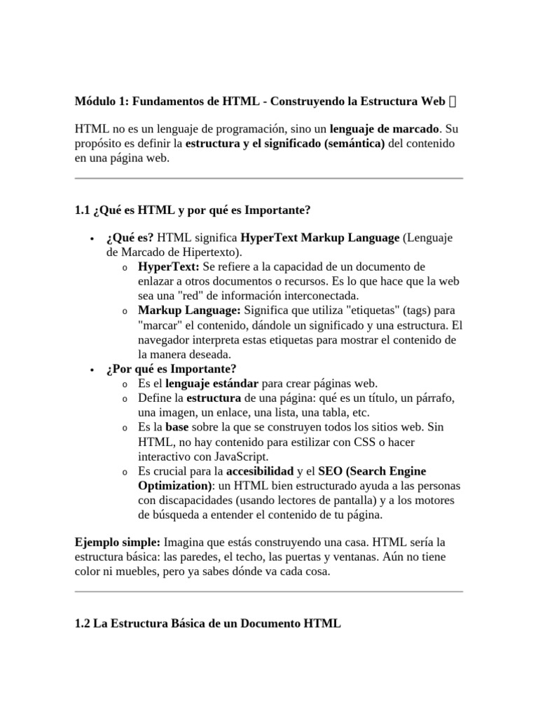 Fundamentos Basicos HTML | PDF | HTML | Red mundial