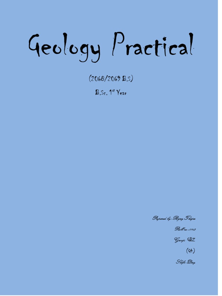 Geology Practical Front Page | PDF