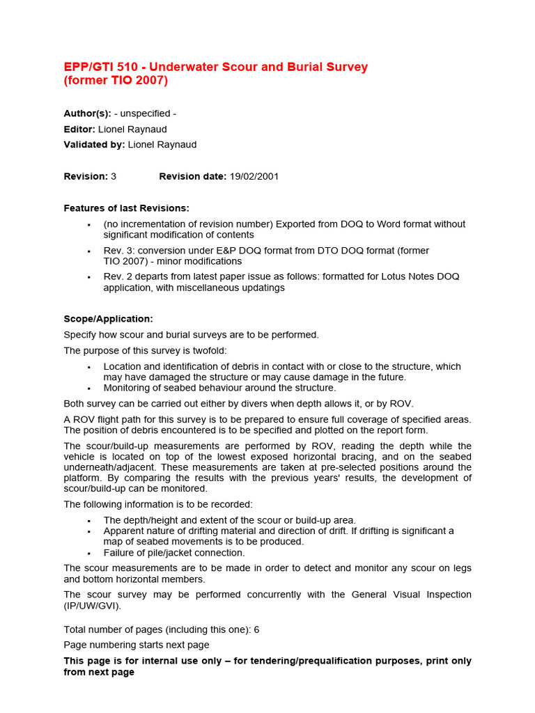 Underwater Scour Survey Guidelines | PDF
