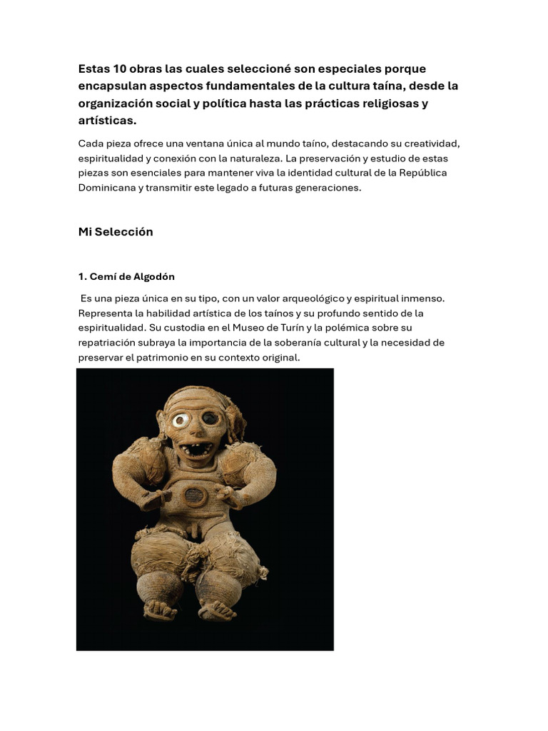 Vestimenta y piezas taínas para niños | PDF | Rituales