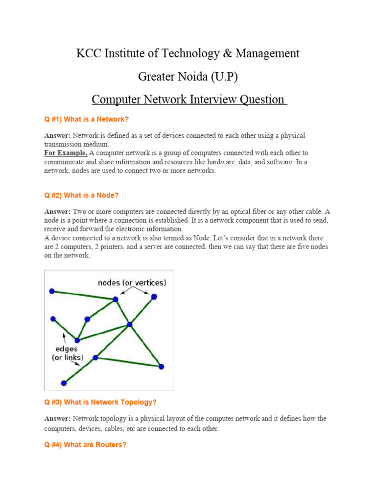 Computer Network Interview Questions | PDF | Computer Network | Network ...
