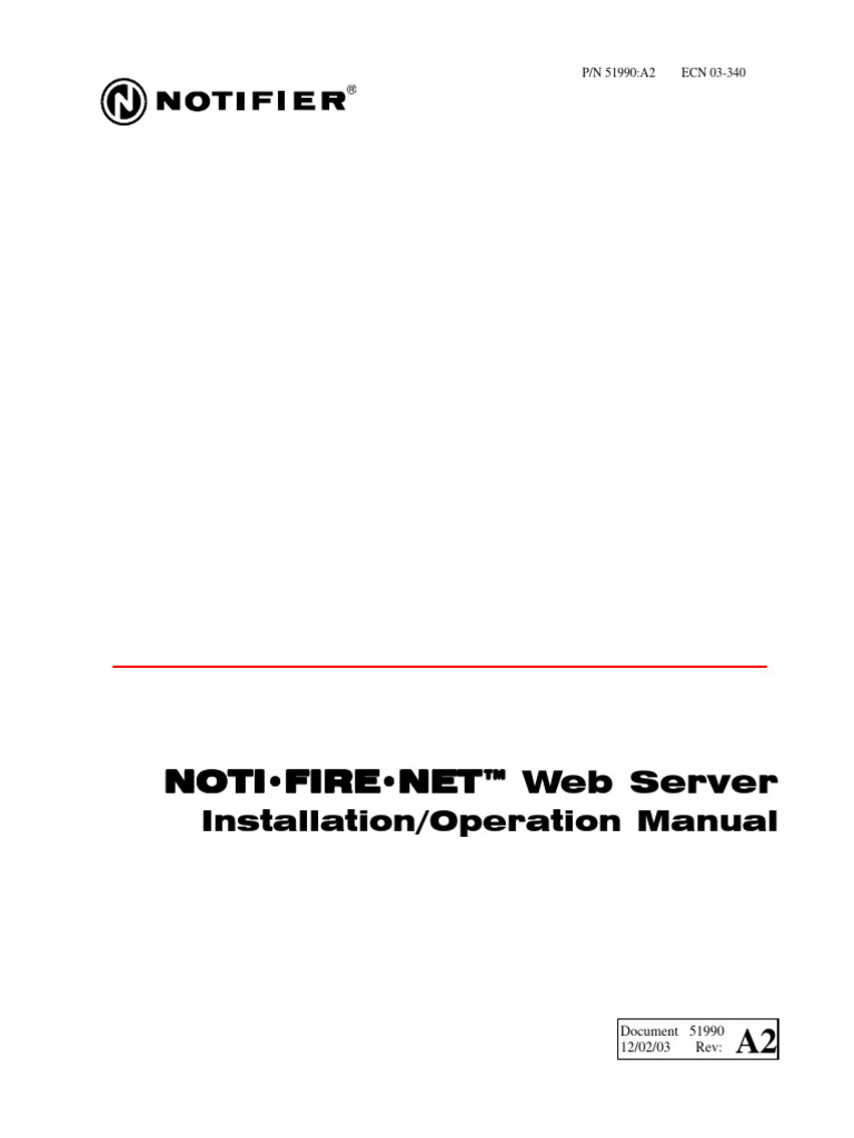 NOTI•FIRE•NET™ Web Server Manual | PDF | Computer Network | Smoke
