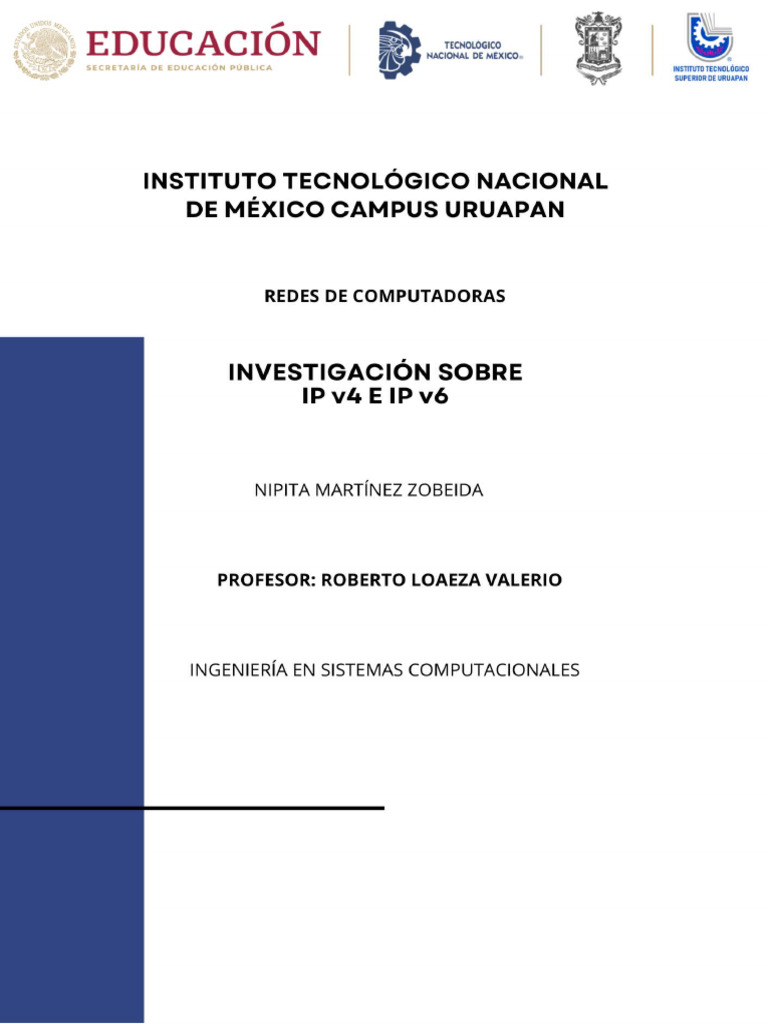 105 IP's Zobeida | PDF | Protocolos de internet | Yo Pv6