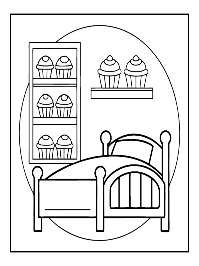 Cozy Kawaii Room Coloring Pages | PDF