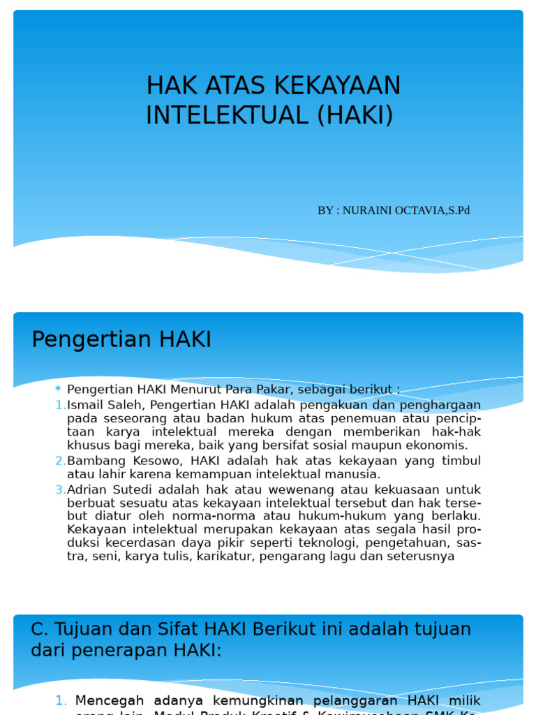 500259495-Hak-Atas-Kekayaan-Intelektual-Haki 20252 | PDF