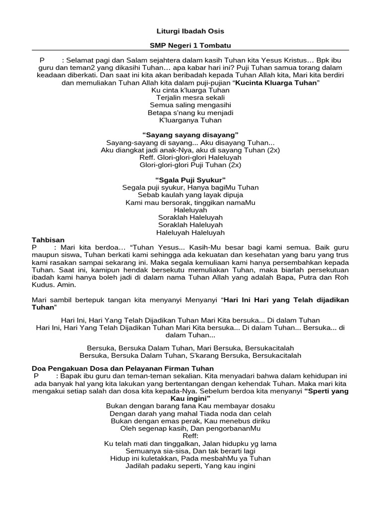 Lengkap Dengan Khotbah | PDF